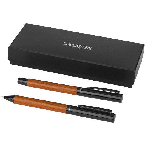 Woodgrain Duo Pen Gift Set (Balmain) - Foto88.com.sg